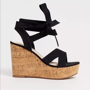Truffle Collection | Shoes | Truffle Collection Black Tie Ankle Cork ...